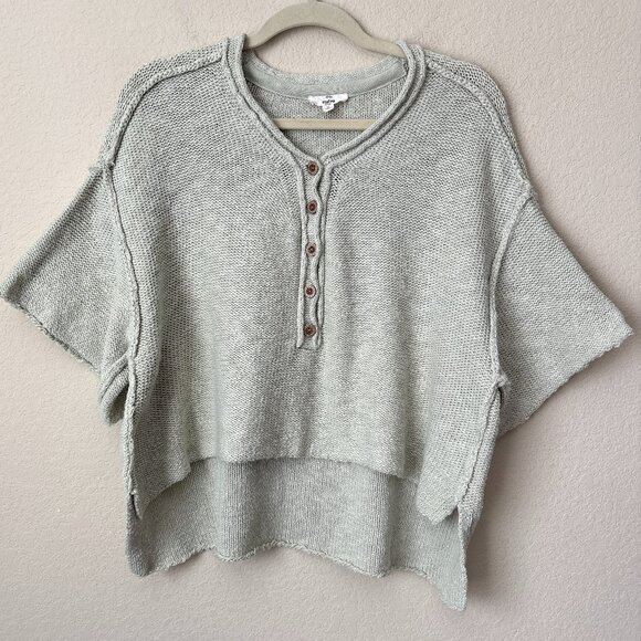 entro | Sweaters | Entro Boho Oversized Boxy Reverse Seam Button Front ...